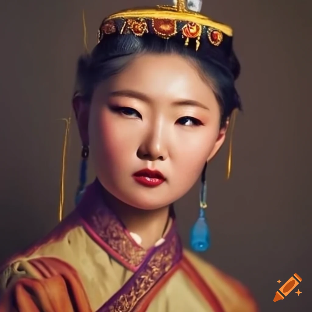 Portrait of a beautiful mongolian woman