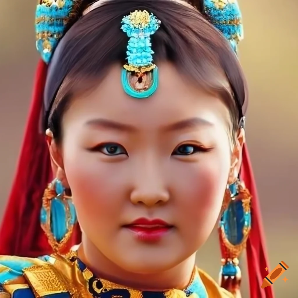 Portrait of a beautiful mongolian woman on Craiyon