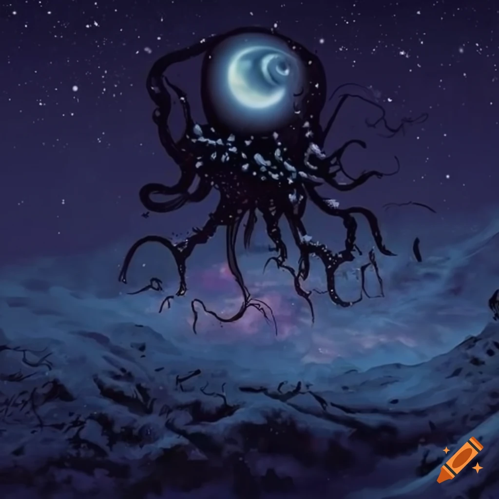 Surreal eldritch blue inkling on Craiyon