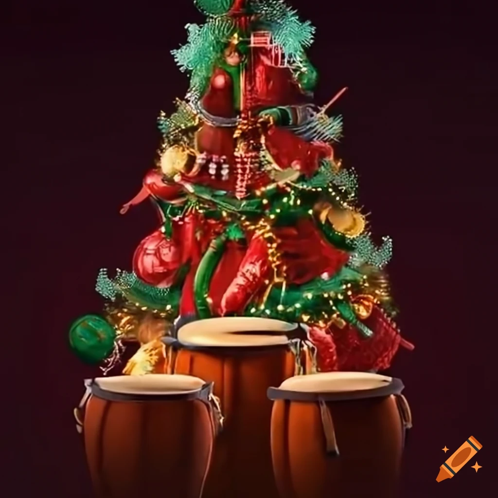 Conga player performing during christmas