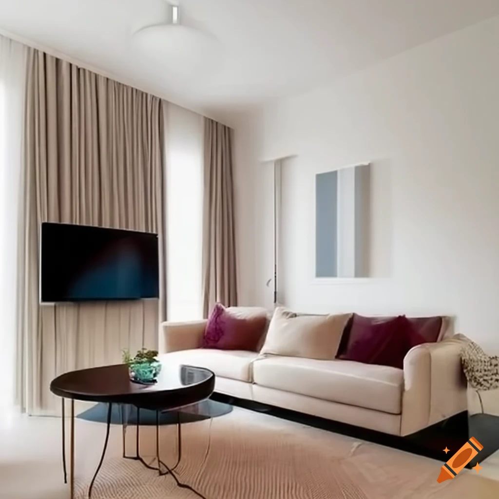 Modern and relaxing living room with air conditioning on Craiyon