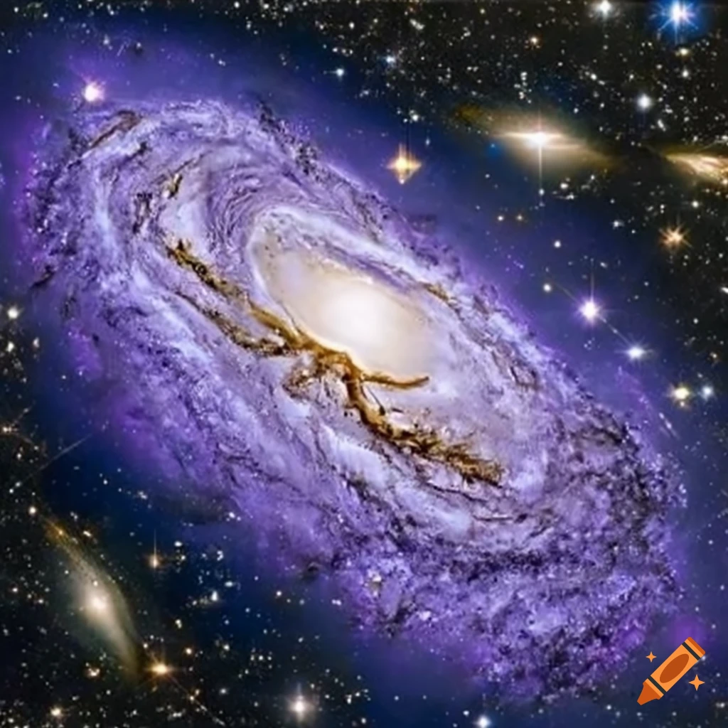 Hubble photo of a clear purple galaxy on Craiyon