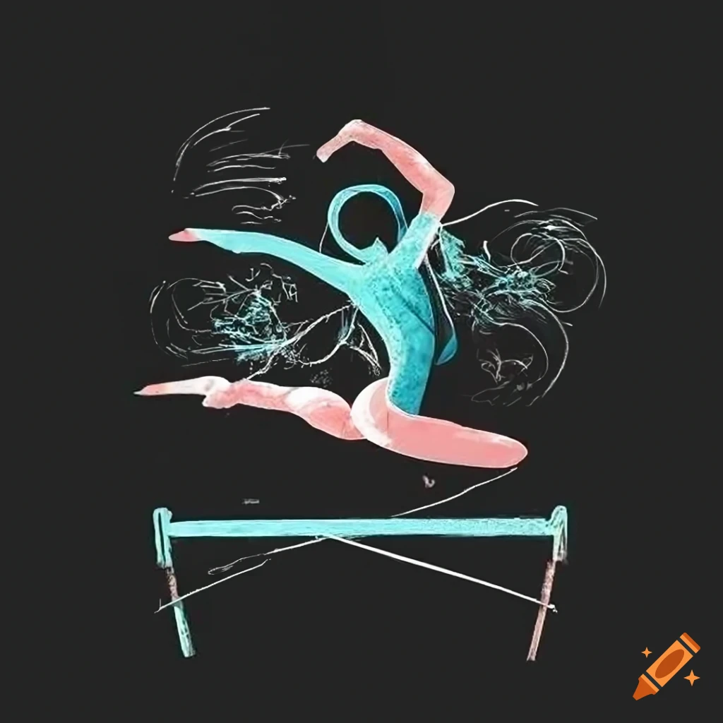 Elegant gymnastics club logo on black background on Craiyon