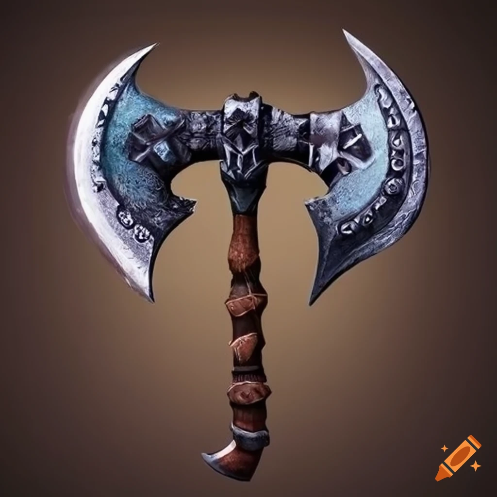 Fantasy style axe on Craiyon