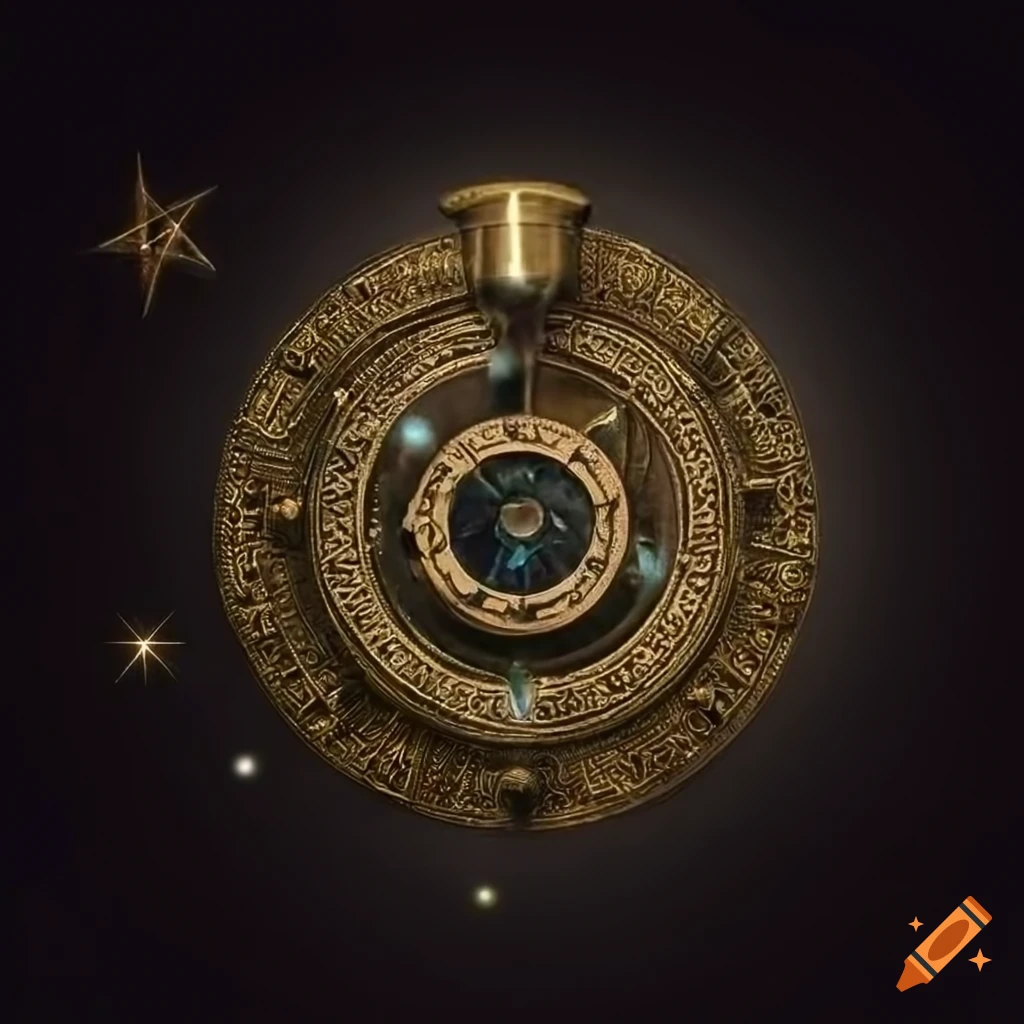 Intricately designed golden compass for geoguessr winners on Craiyon