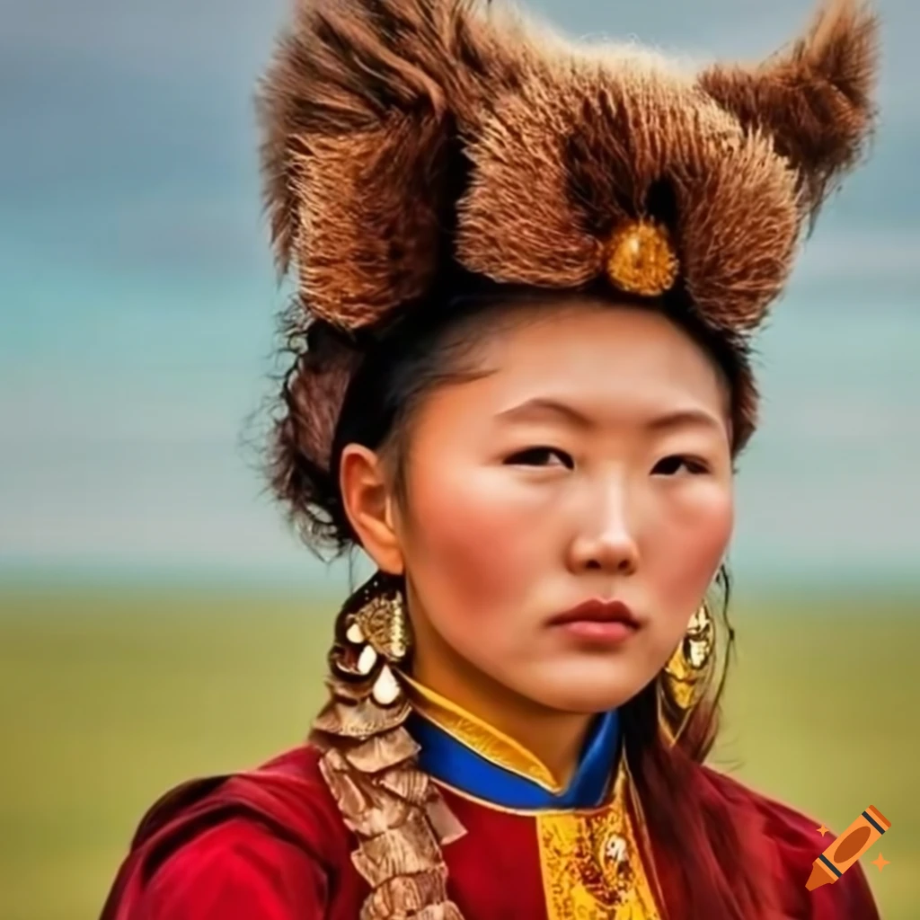 Portrait of a beautiful person from Mongolia on Craiyon