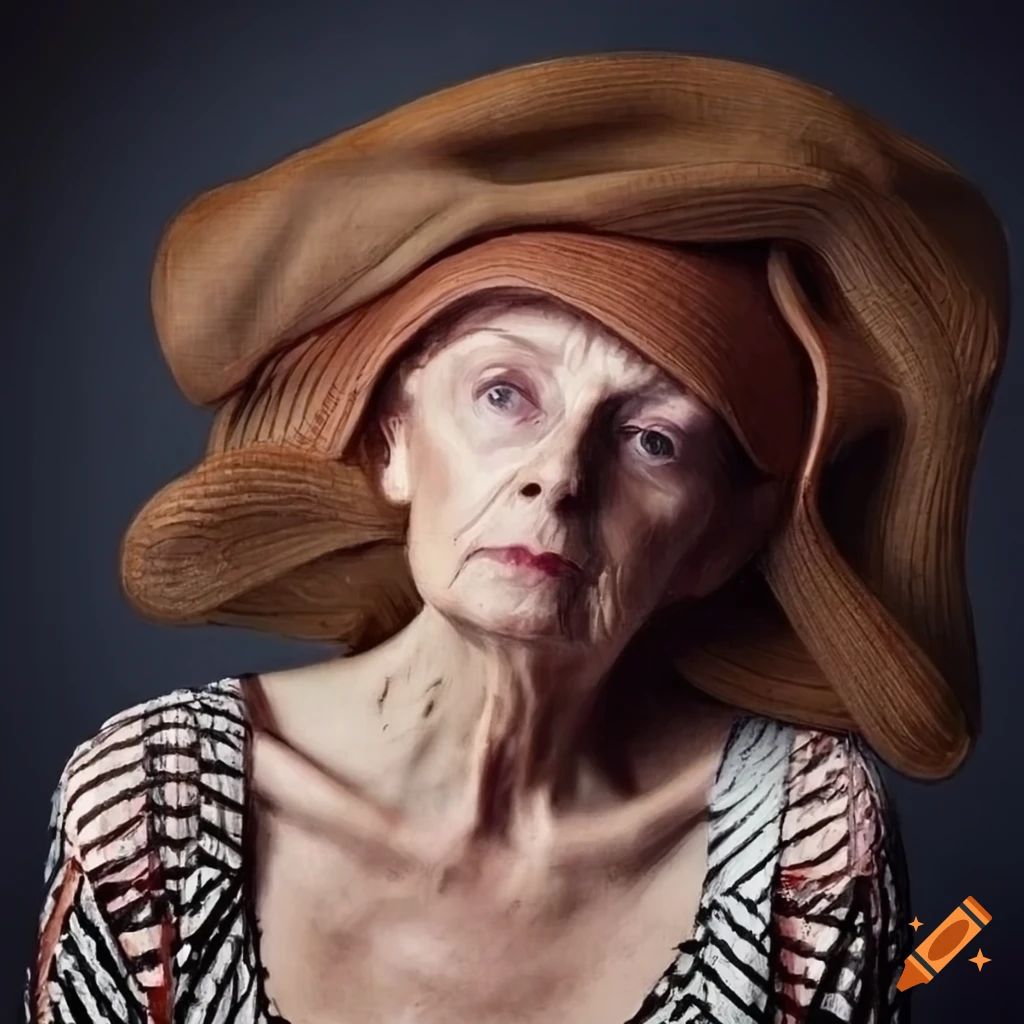 Expressionist portrait of an attractive older woman on Craiyon