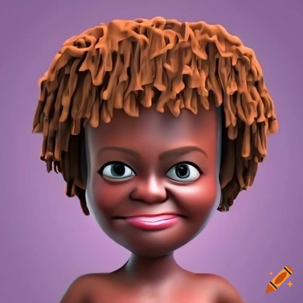 3d cartoon depiction of karine jean-pierre on Craiyon
