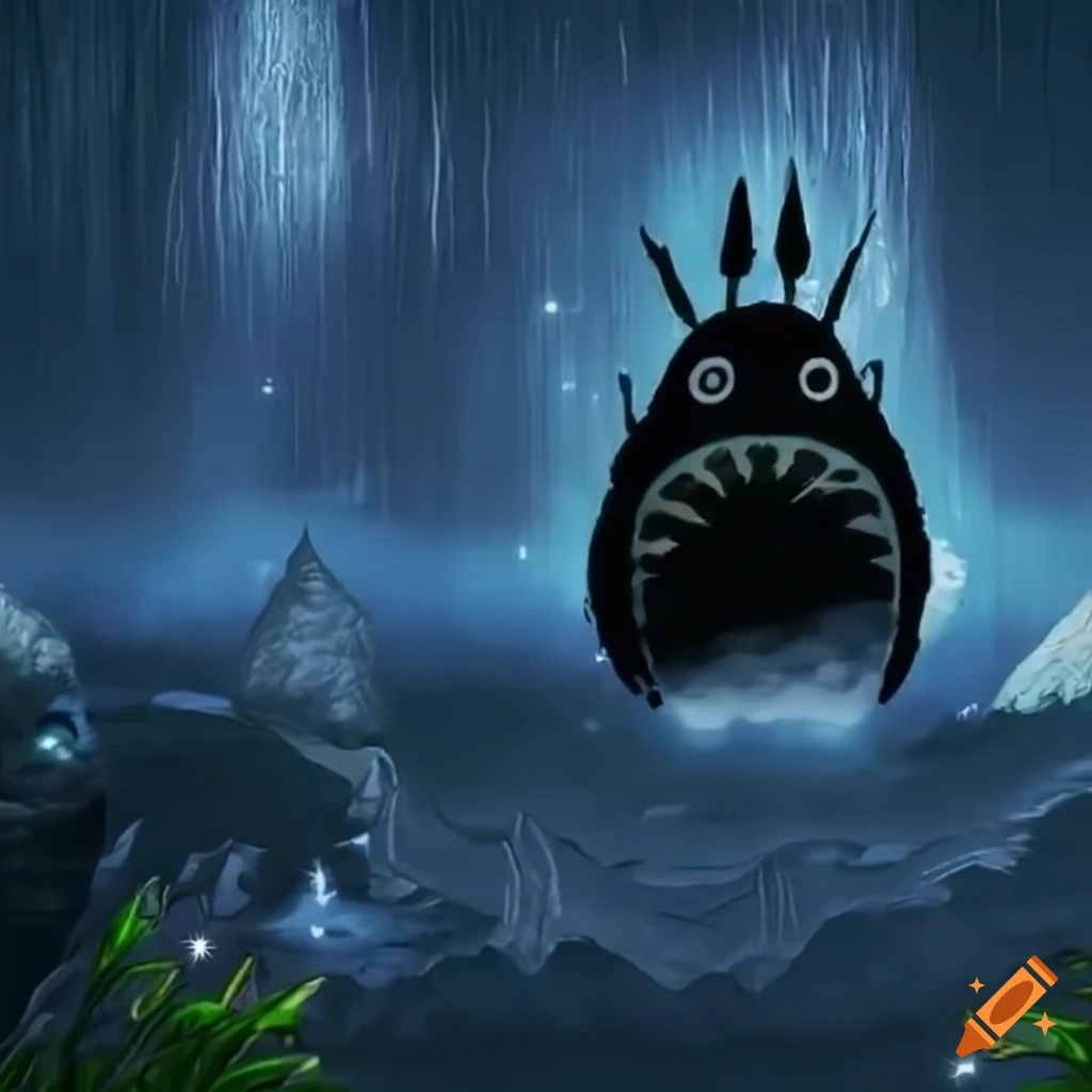 Totoro blade runner themed video game screenshot