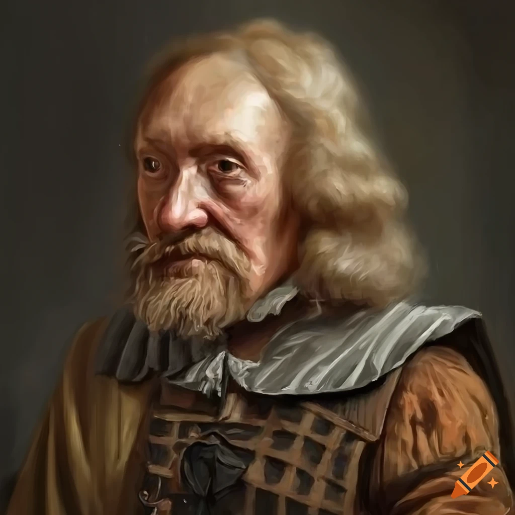 Oil portrait of a 17th century bounty hunter on Craiyon