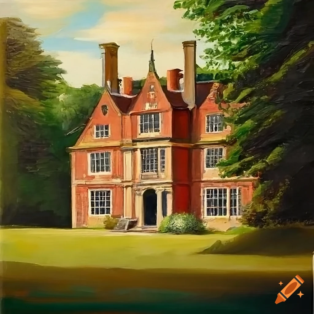 Painting of holmstead manor in west sussex
