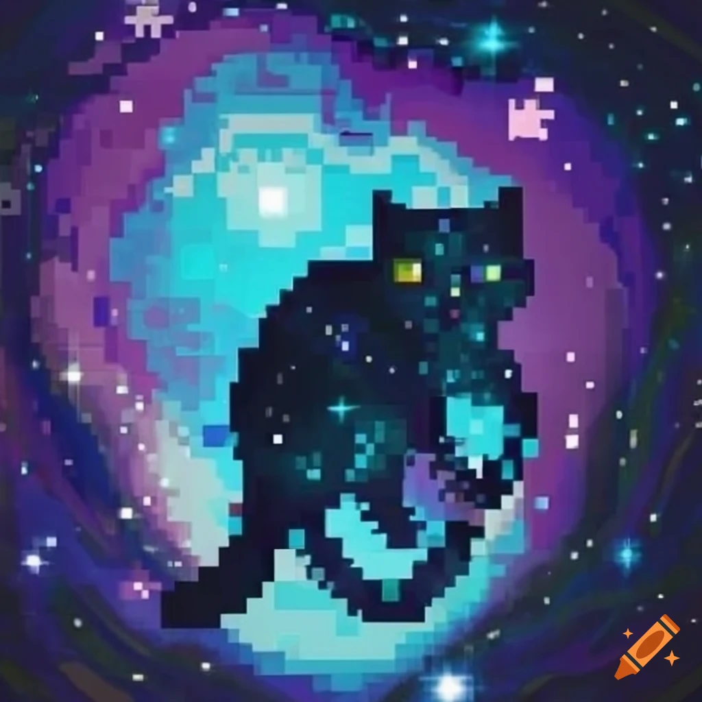 8-bit cosmic cat on Craiyon