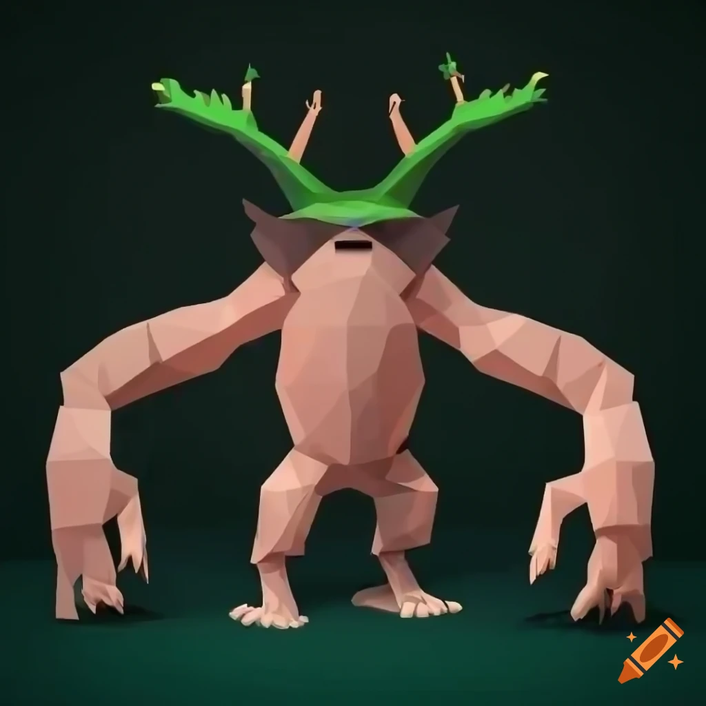 Low poly minotaur in a dungeon on Craiyon