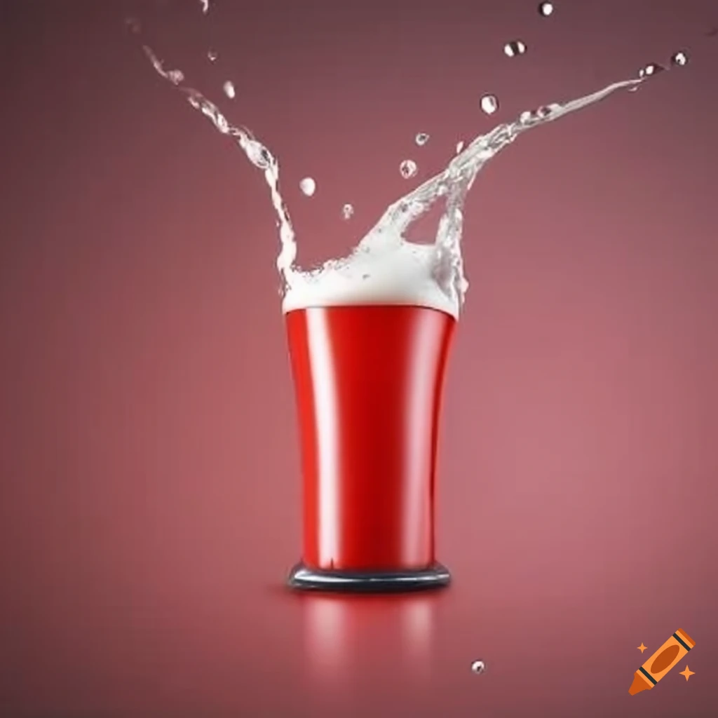 Beer splashing out of a red cup on Craiyon