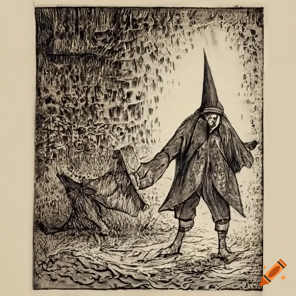 Illustration of a wizard escaping a castle on Craiyon