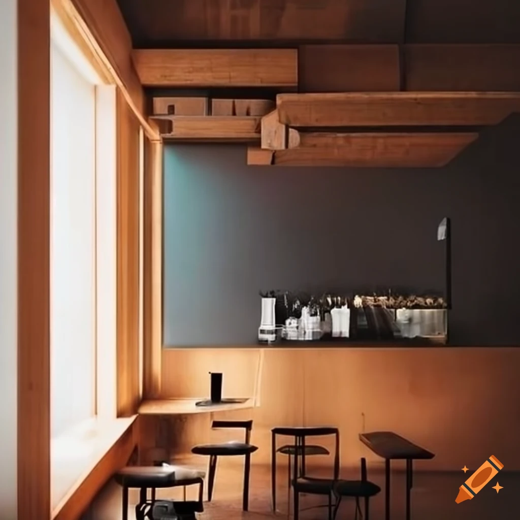 Secluded coffee shop with minimalist architecture