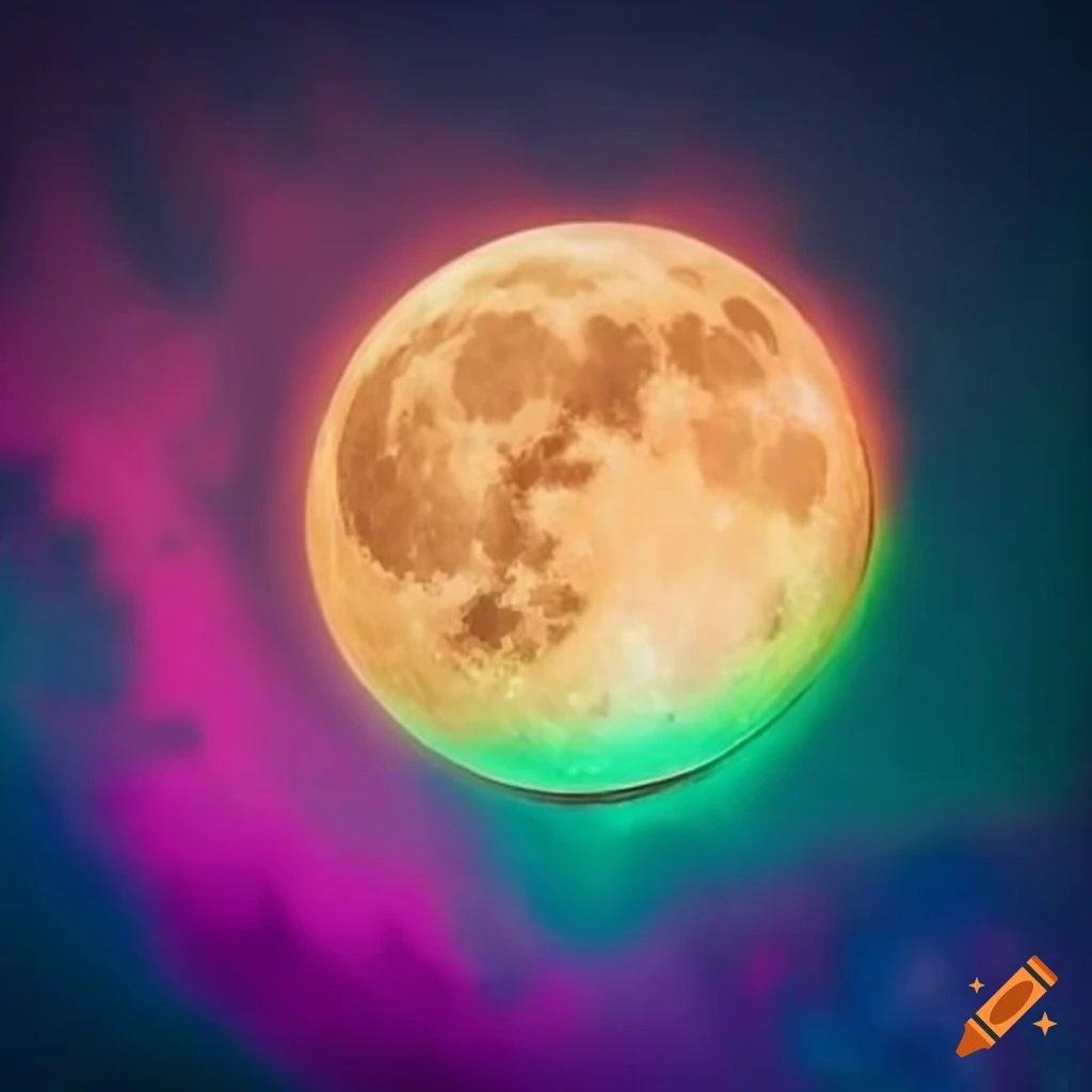 Illustration of a hippie moon character