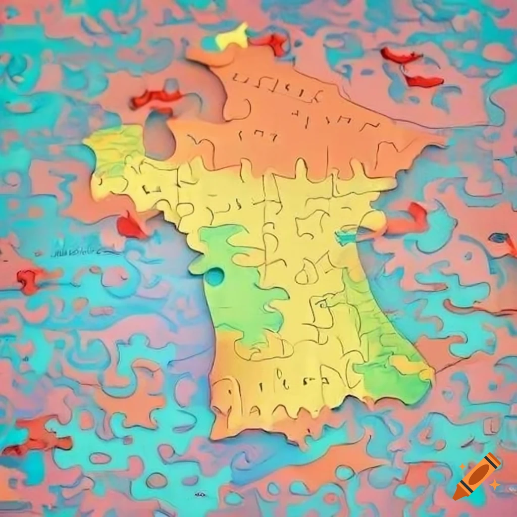 Puzzle of a french map on Craiyon
