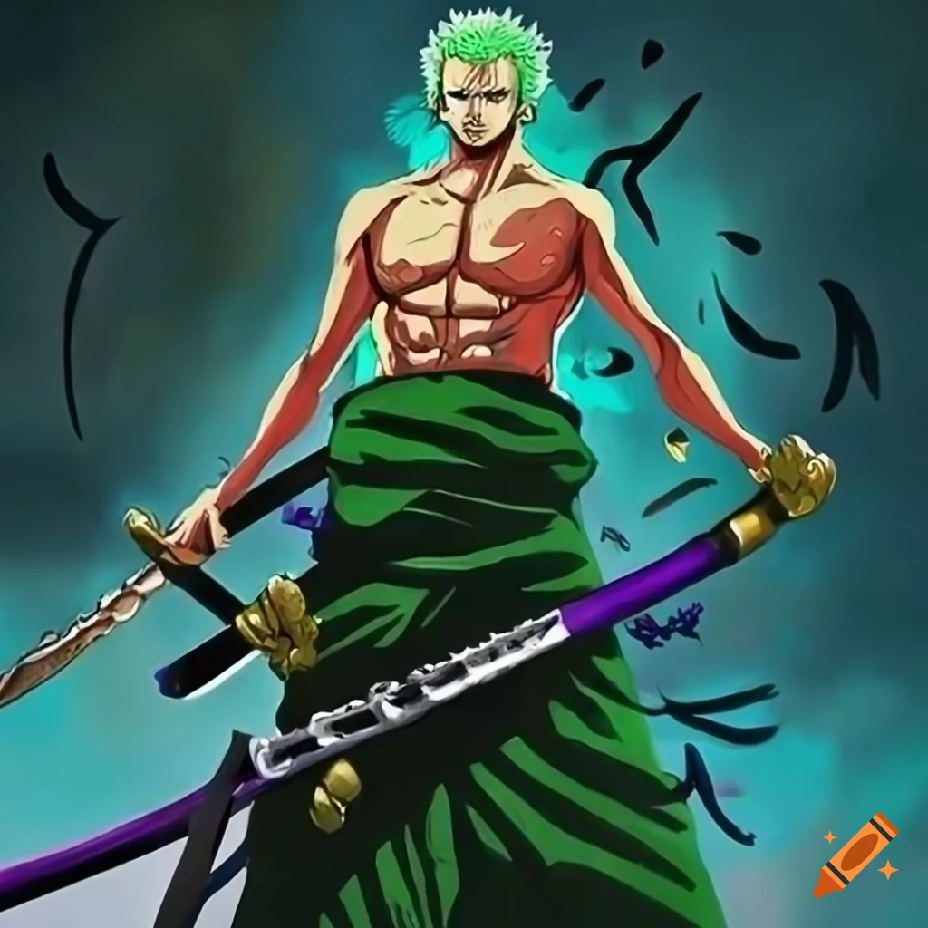 Painting of Roronoa Zoro from anime on Craiyon