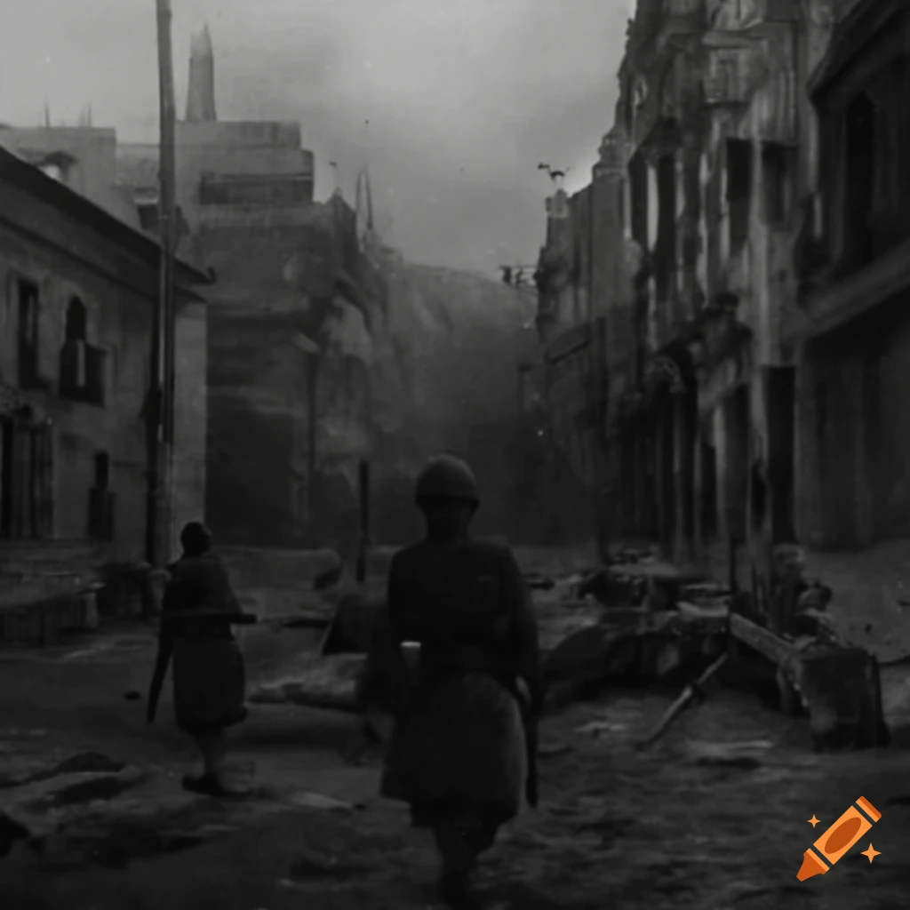 Battle scene in athens during december fight of 1944 on Craiyon