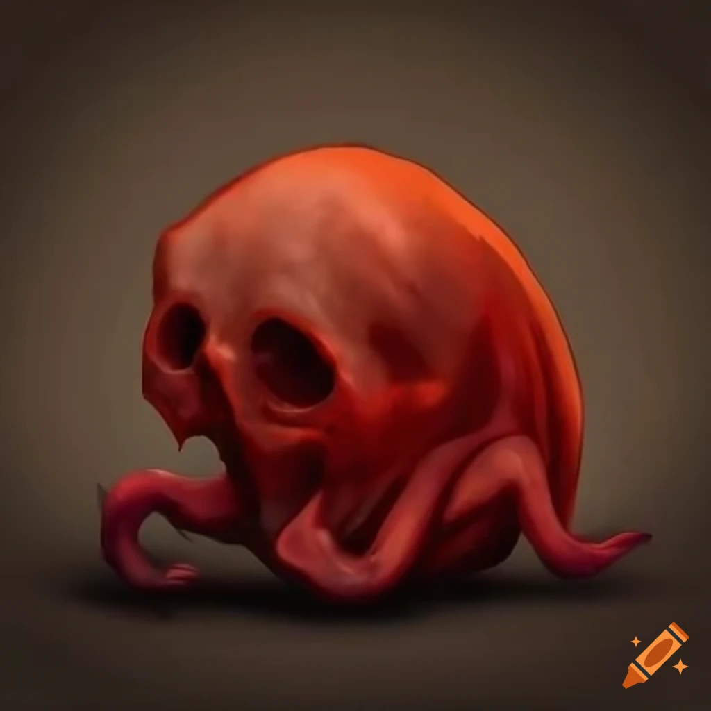 Transparent red creature crawling in medieval street on Craiyon