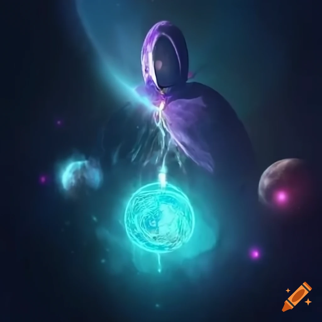 Digital artwork of astral wizards in a space battle