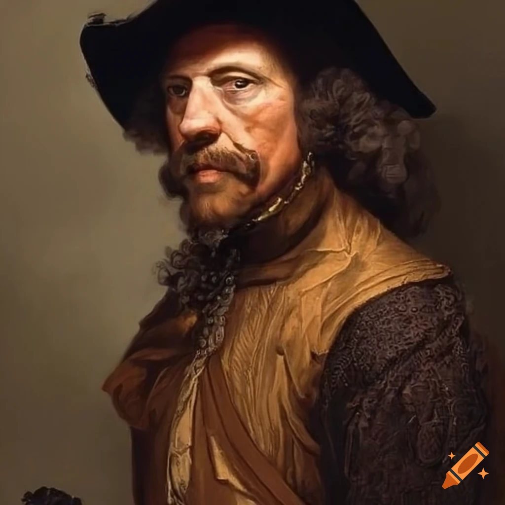 Portrait of a rugged 17th century outlaw on Craiyon