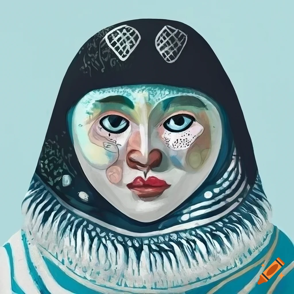 Illustration depicting inuit culture on Craiyon