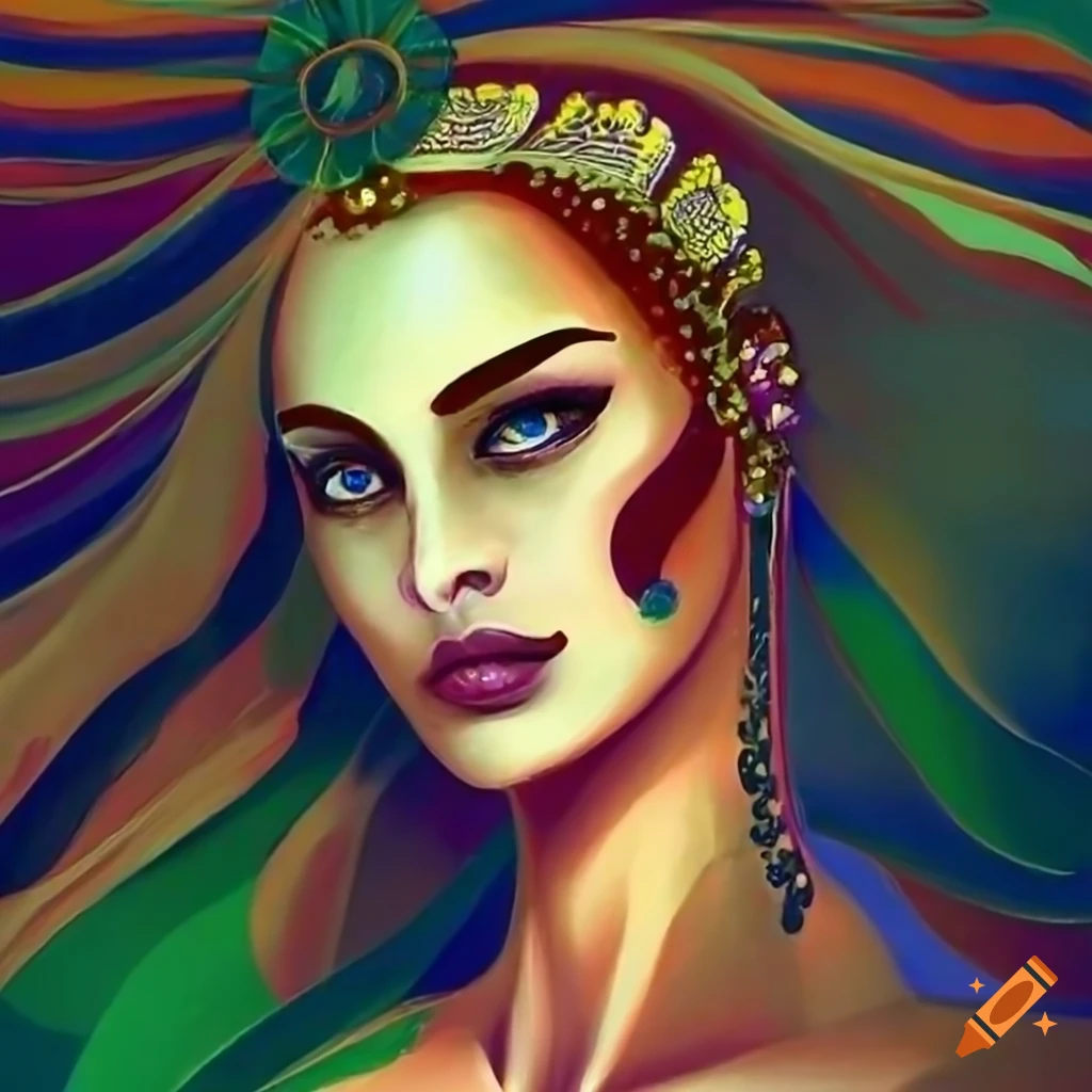 Portrait painting of latasha with striking qualities