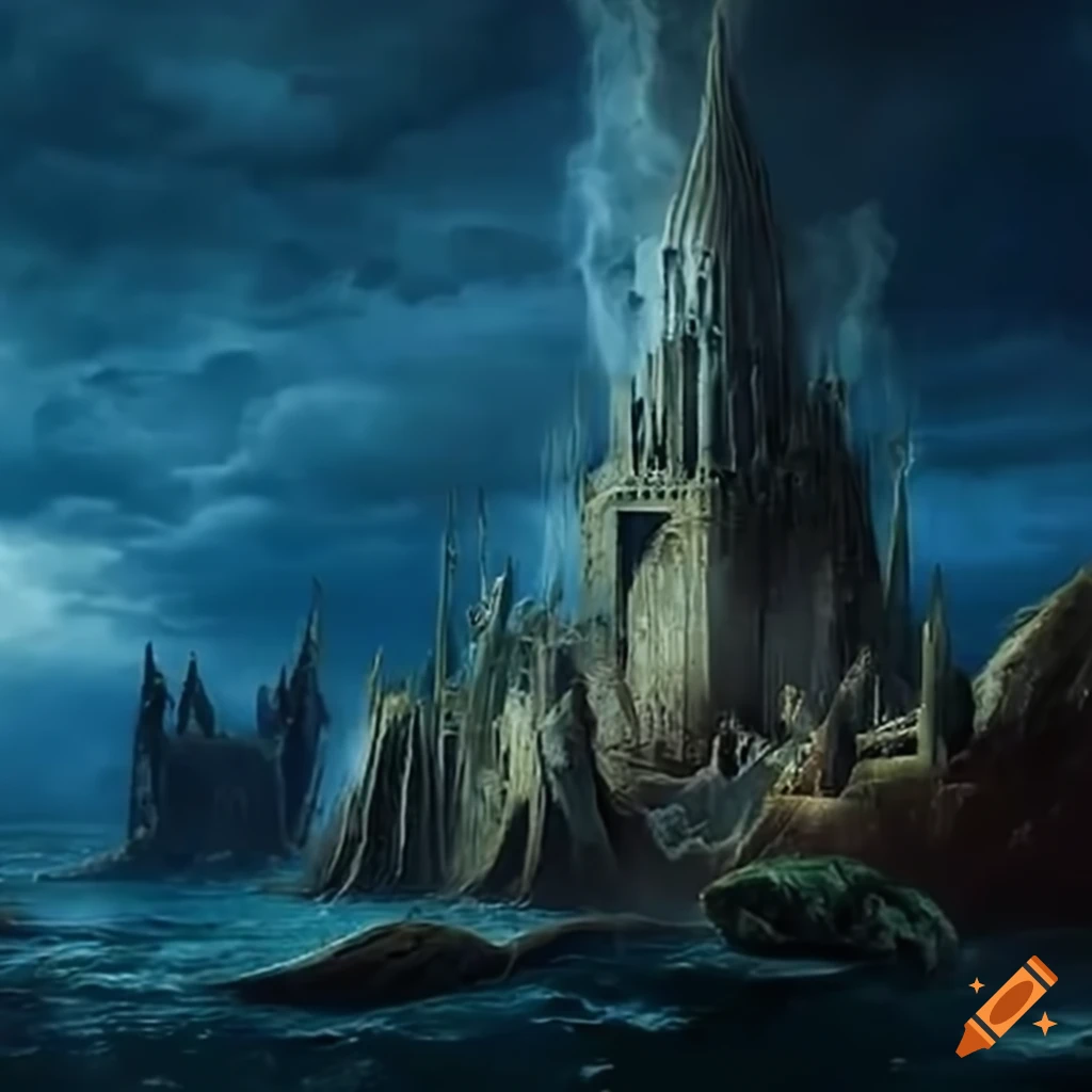 Artistic depiction of the destruction of atlantis