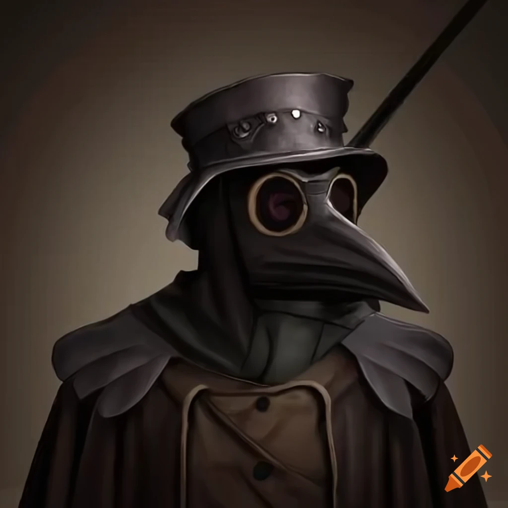 Plague doctor with a katana on shoulder on Craiyon