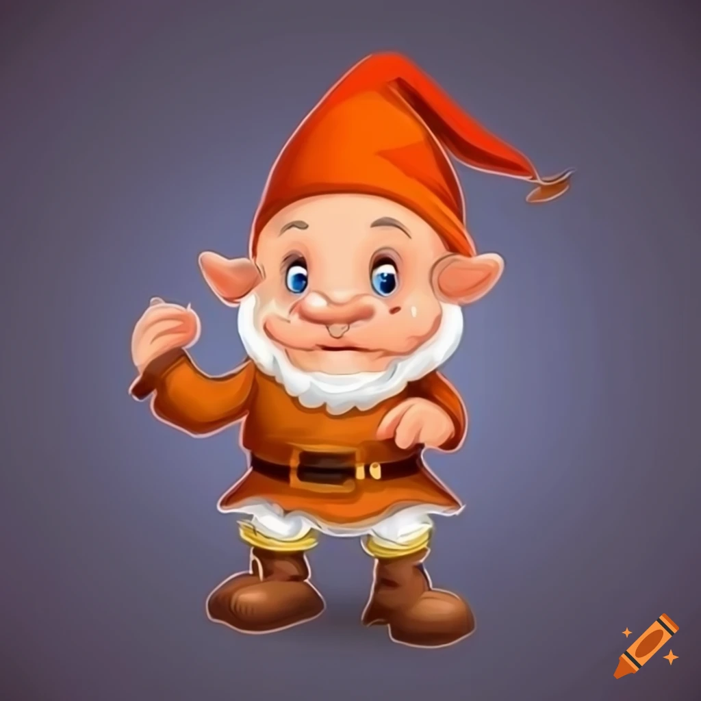 Cartoon image of a curious dwarf with a cap