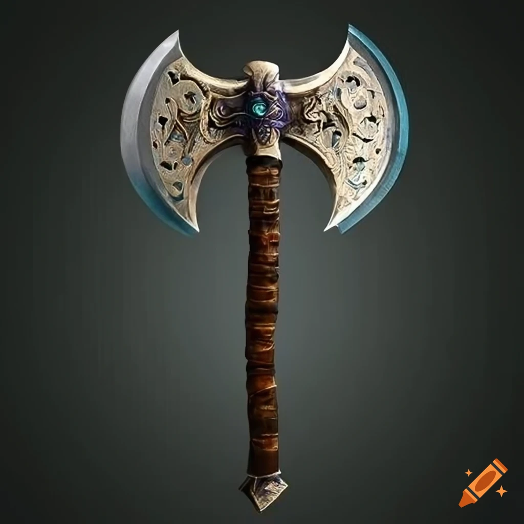 Fantasy style axe on Craiyon