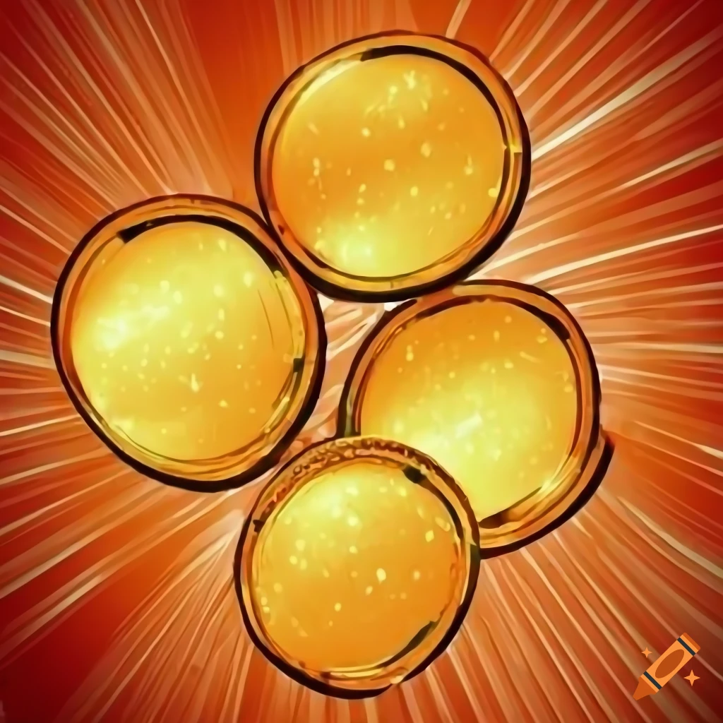 Abstract orange background with gold coins on Craiyon