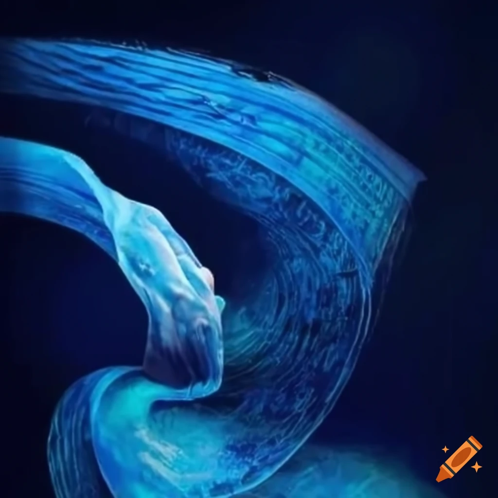 Abstract artwork with blue music notes on Craiyon