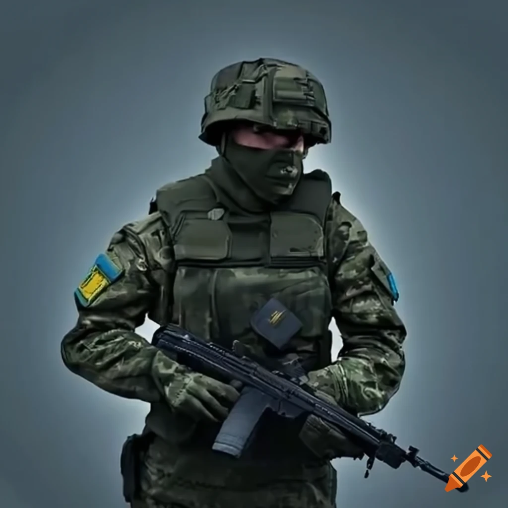 African soldier in futuristic military uniform on Craiyon