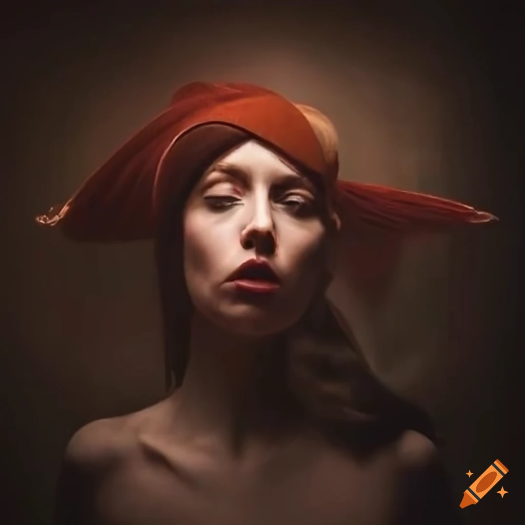 Artistic Depiction Of A Woman With A Hair Hat And Men In An Industrial Interior On Craiyon