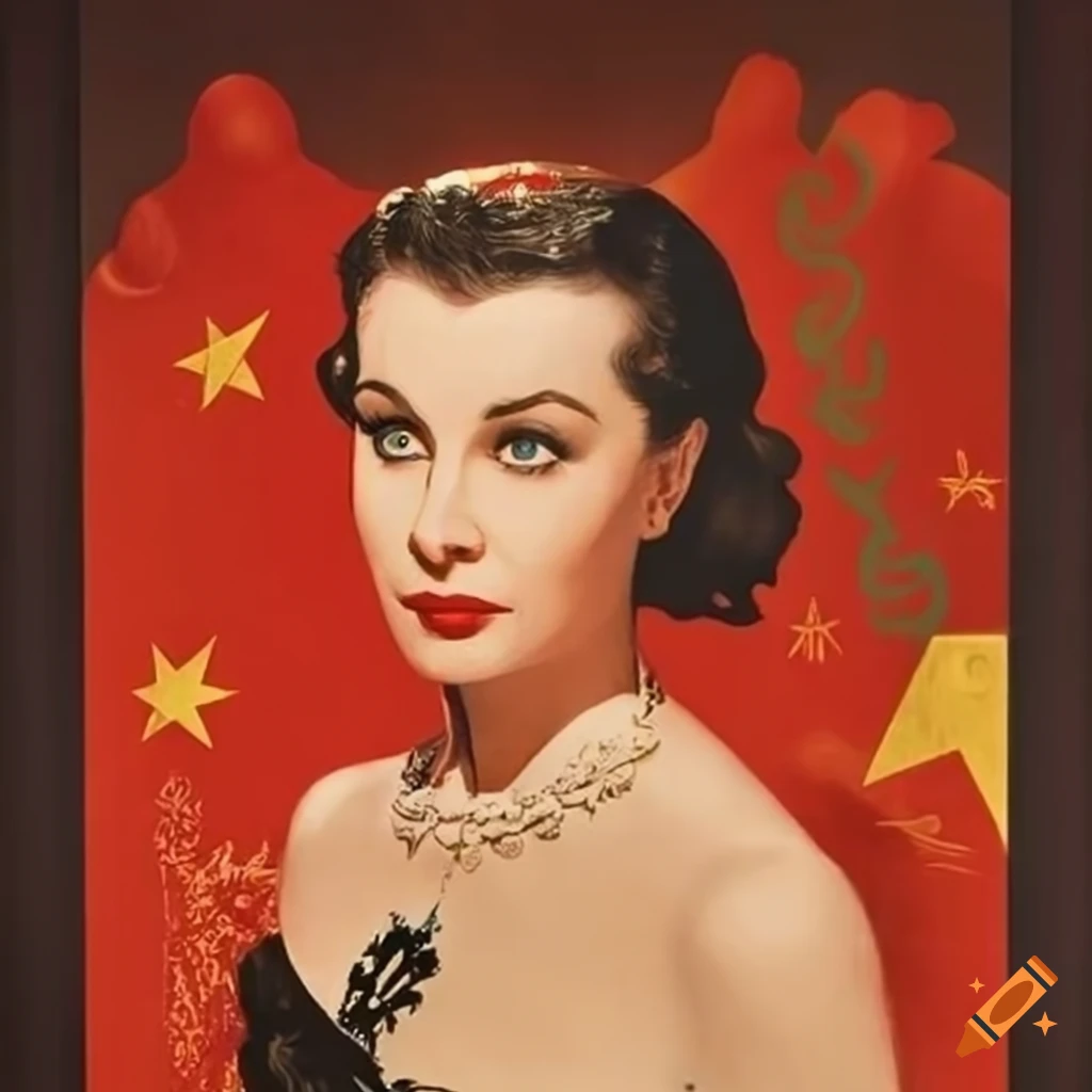 Soviet propaganda poster with vivien leigh