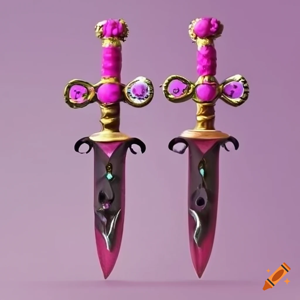 Cute pink daggers with hello kitty design on Craiyon