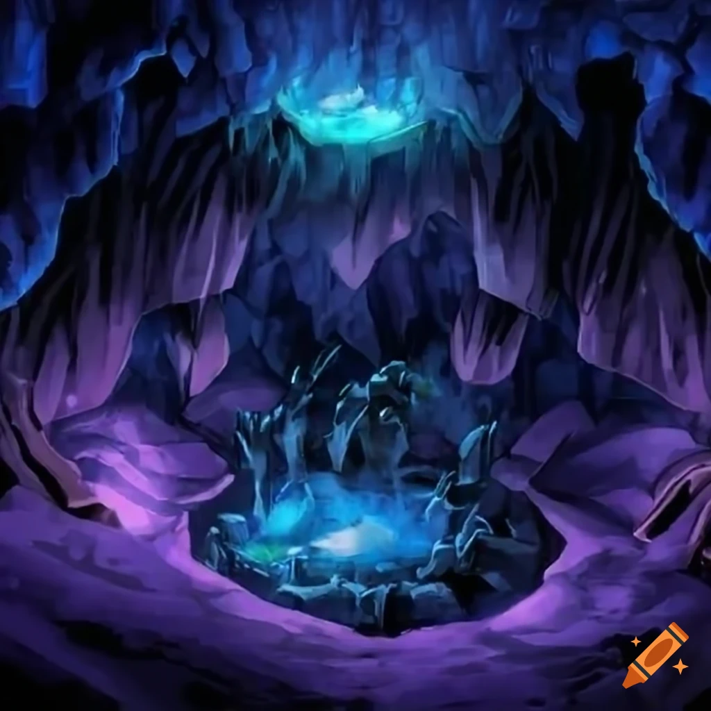 Image of a cave for yu-gi-oh card game on Craiyon