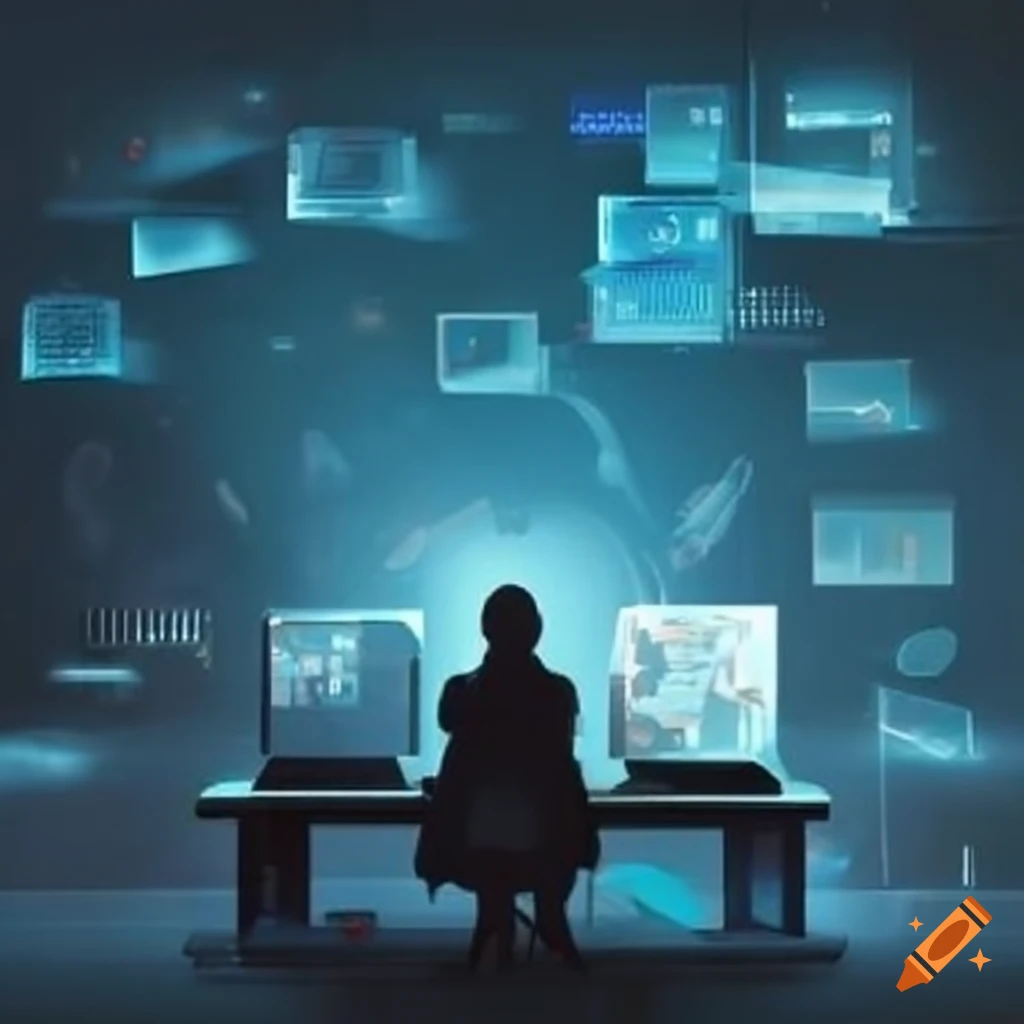 Image of computer science students on Craiyon