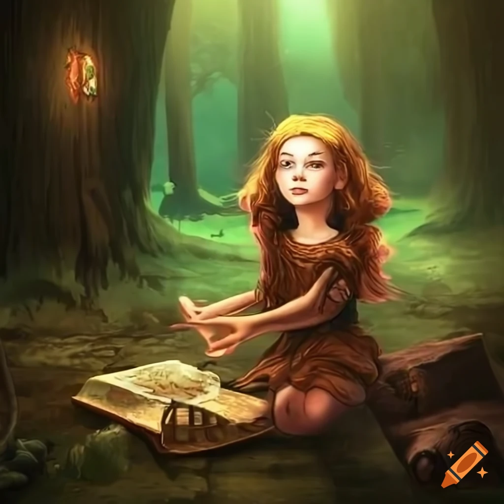 Fantasy illustration of a young explorer on a magical land on Craiyon