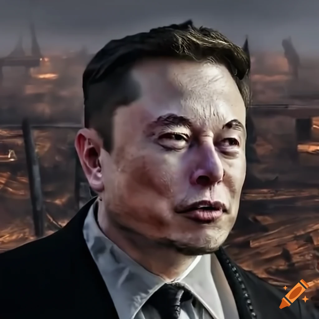 Elon musk in an emo singer outfit on Craiyon