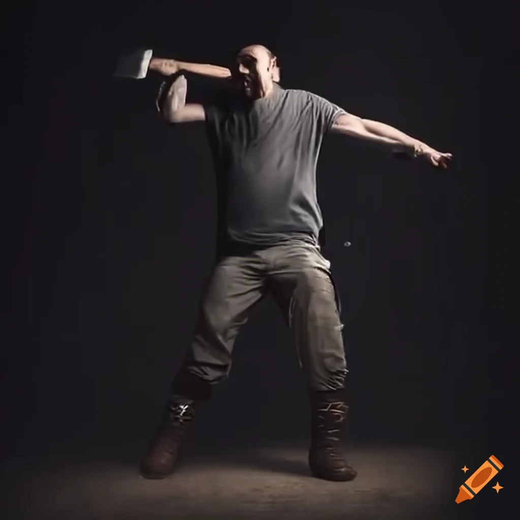 Person throwing an axe on Craiyon