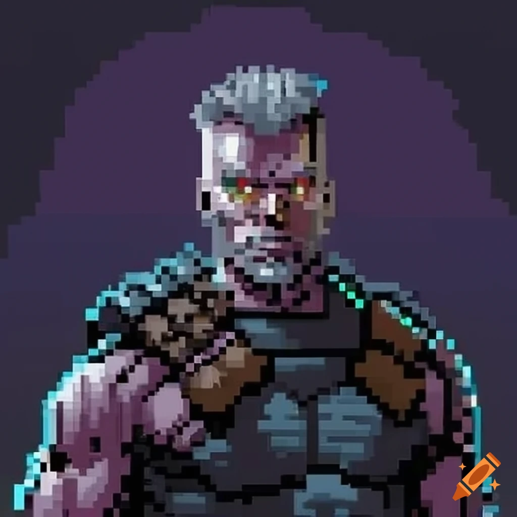 Pixel art of cable from marvel