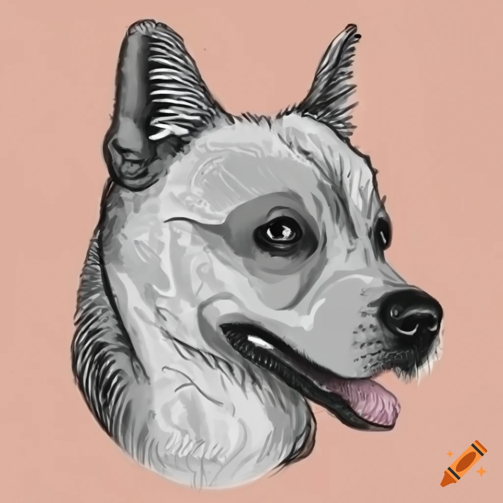 Artistic drawing of a dog on Craiyon