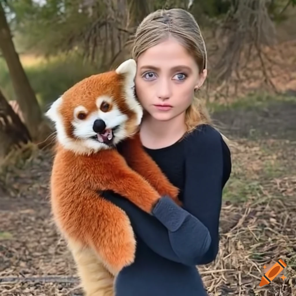 Lizzy Greene Holding A Cute Red Panda