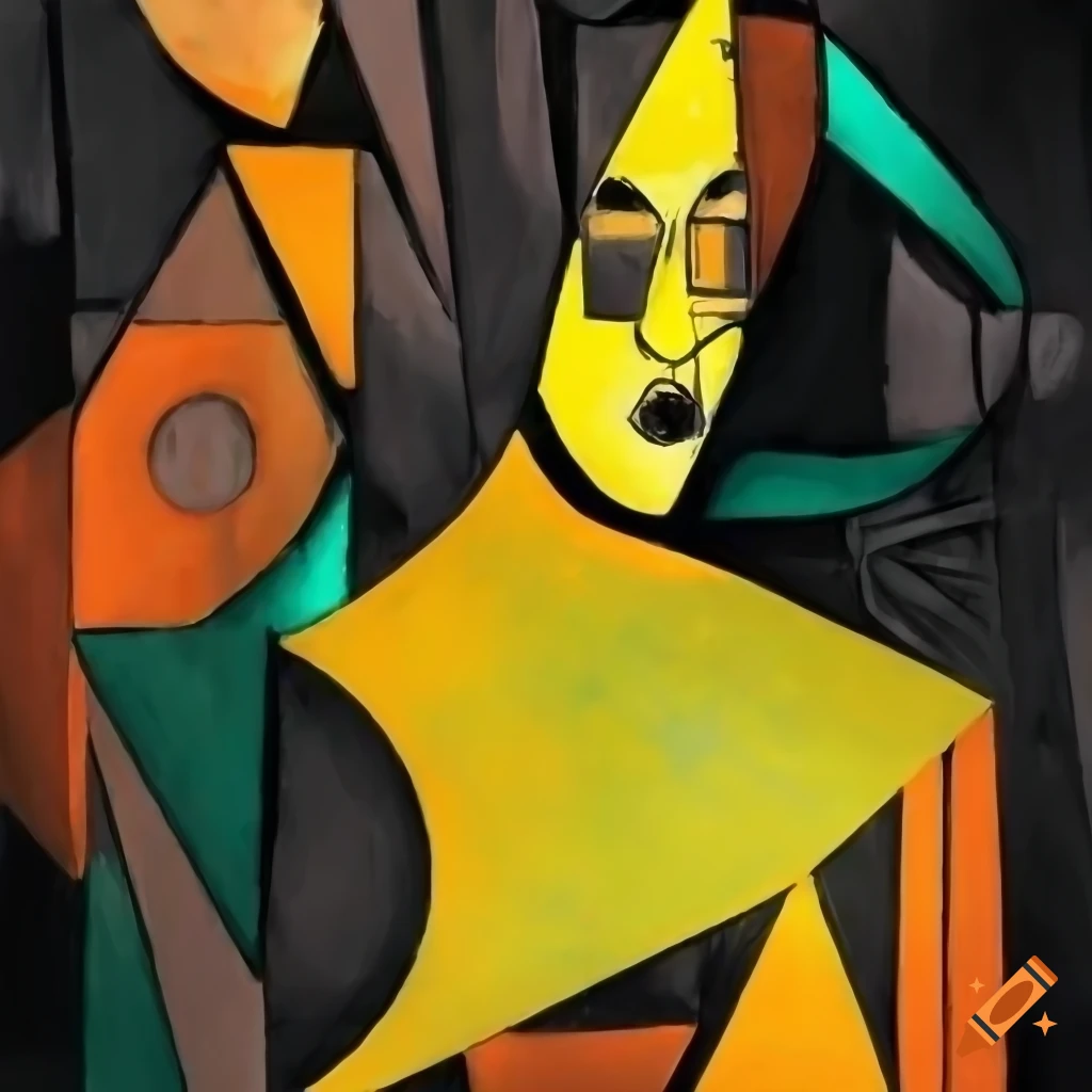 Black and white surrealistic cubism art on Craiyon