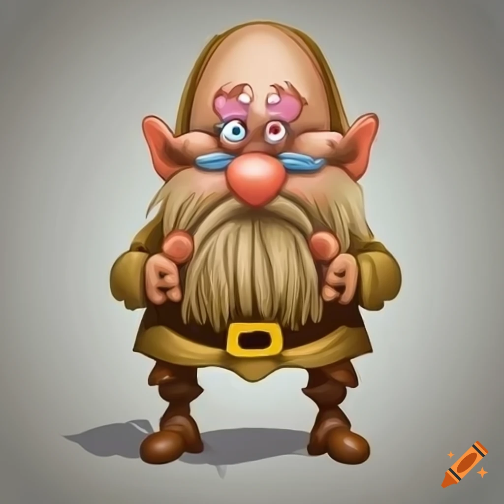 Cartoon image of a sad dwarf on Craiyon