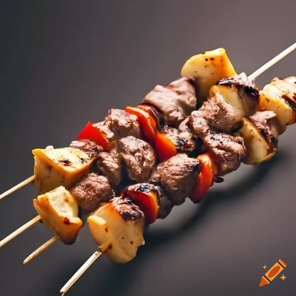 Delicious grilled kebabs
